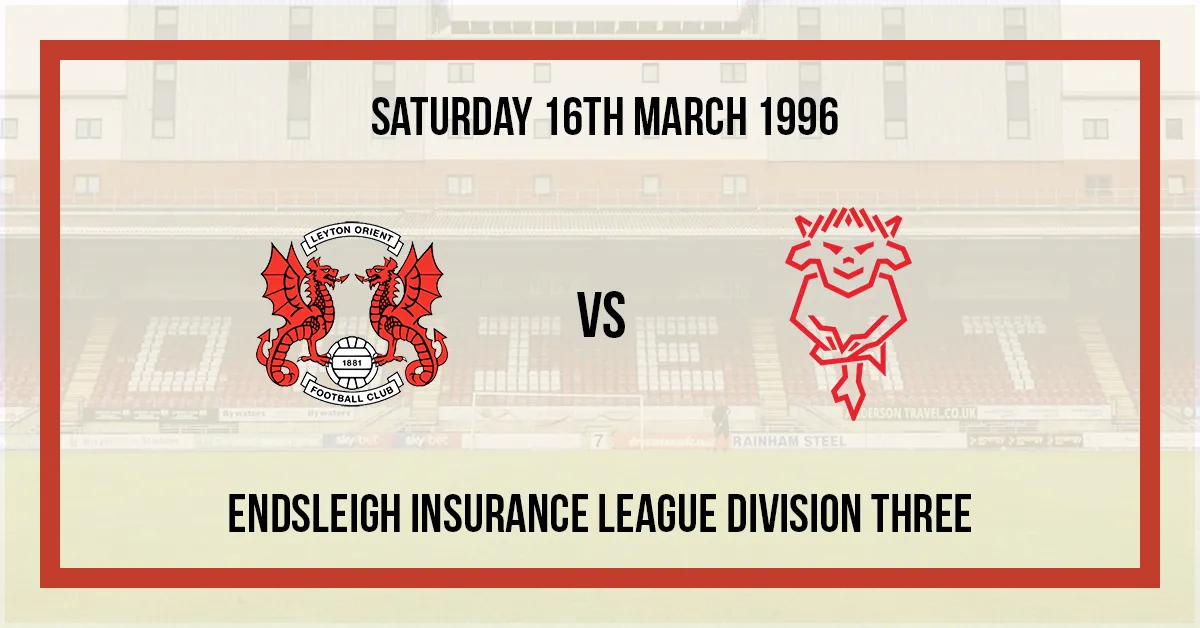 1995/96 Leyton Orient v Lincoln City Endsleigh Insurance League ...